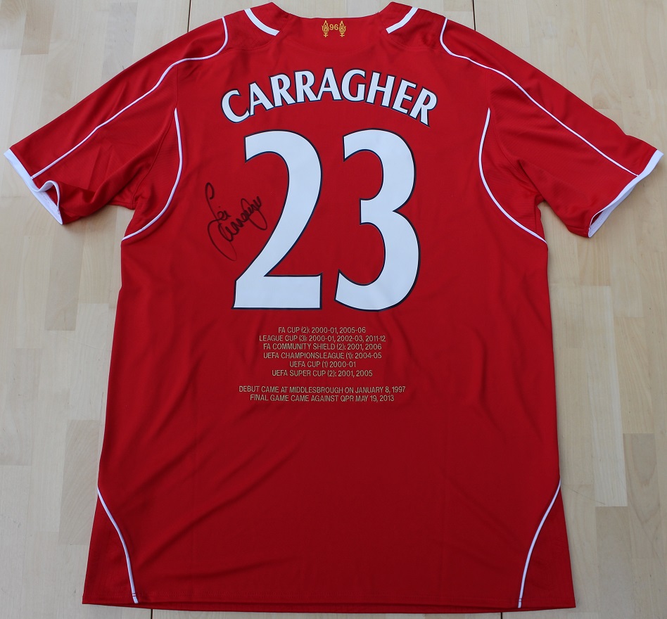 2014-15 Official Jamie Carragher Signed Liverpool Honours Home Shirt ...